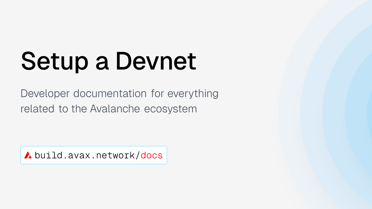 Setup a Devnet | Avalanche Builder Hub